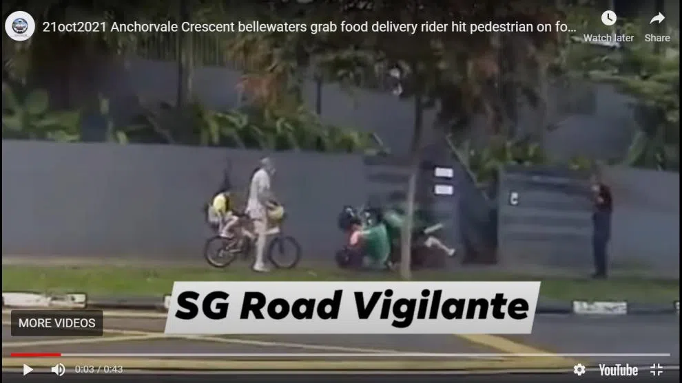Grab rider and pedestrian collide outside Sengkang condo | The New Paper