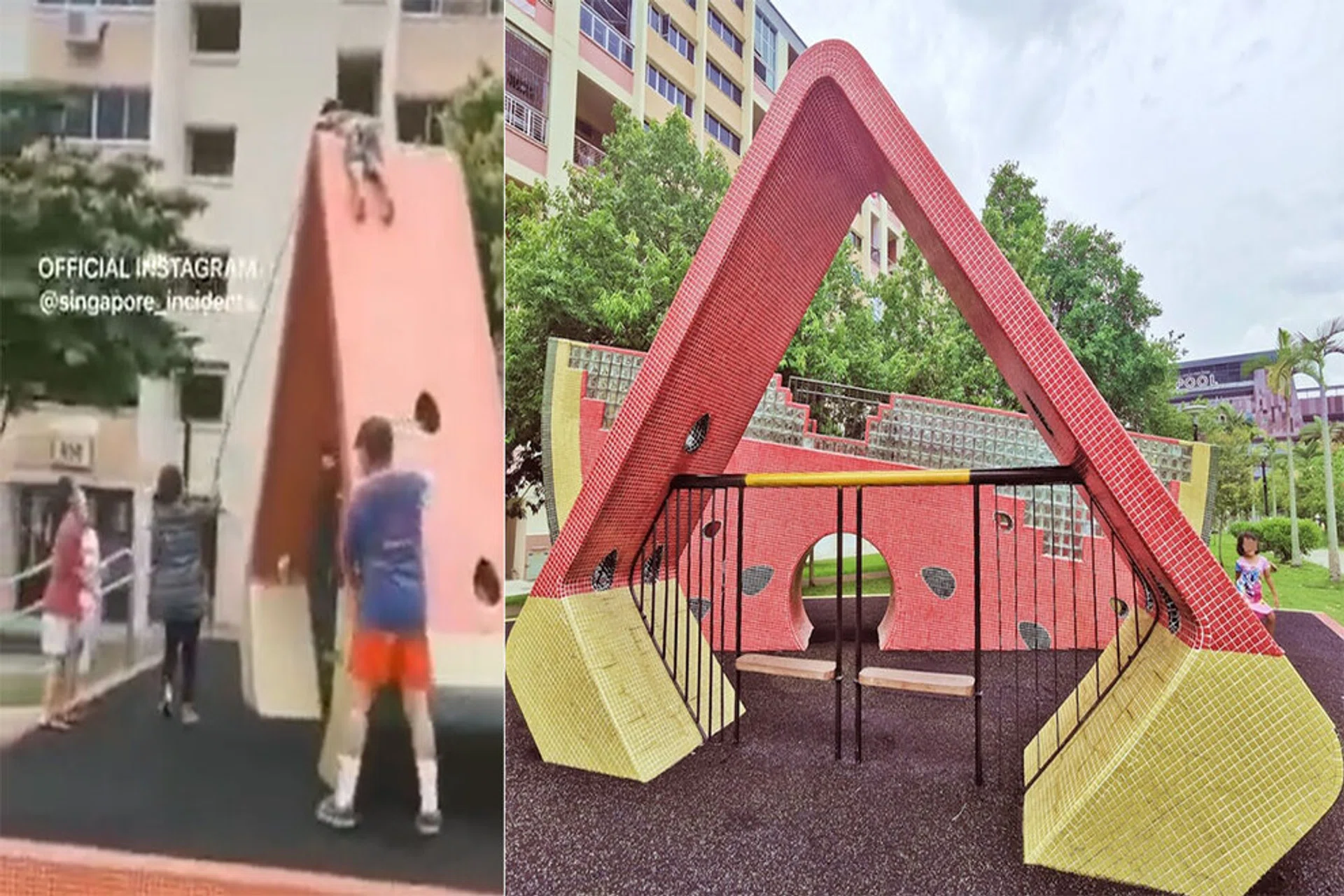Child stuck atop 3m-high playground..., Latest News - The New Paper