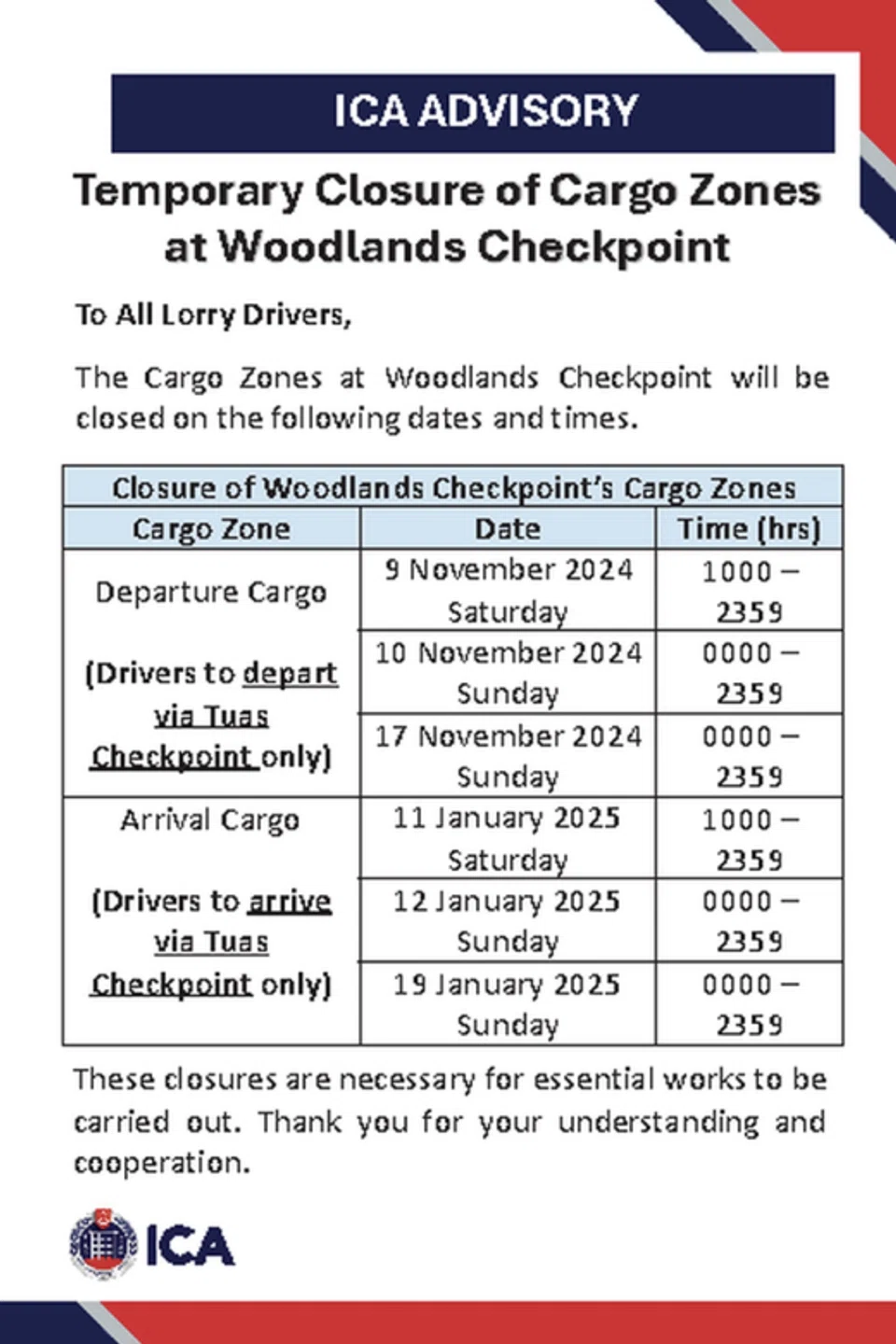Woodlands Checkpoint cargo zones to undergo upgrading | The New Paper