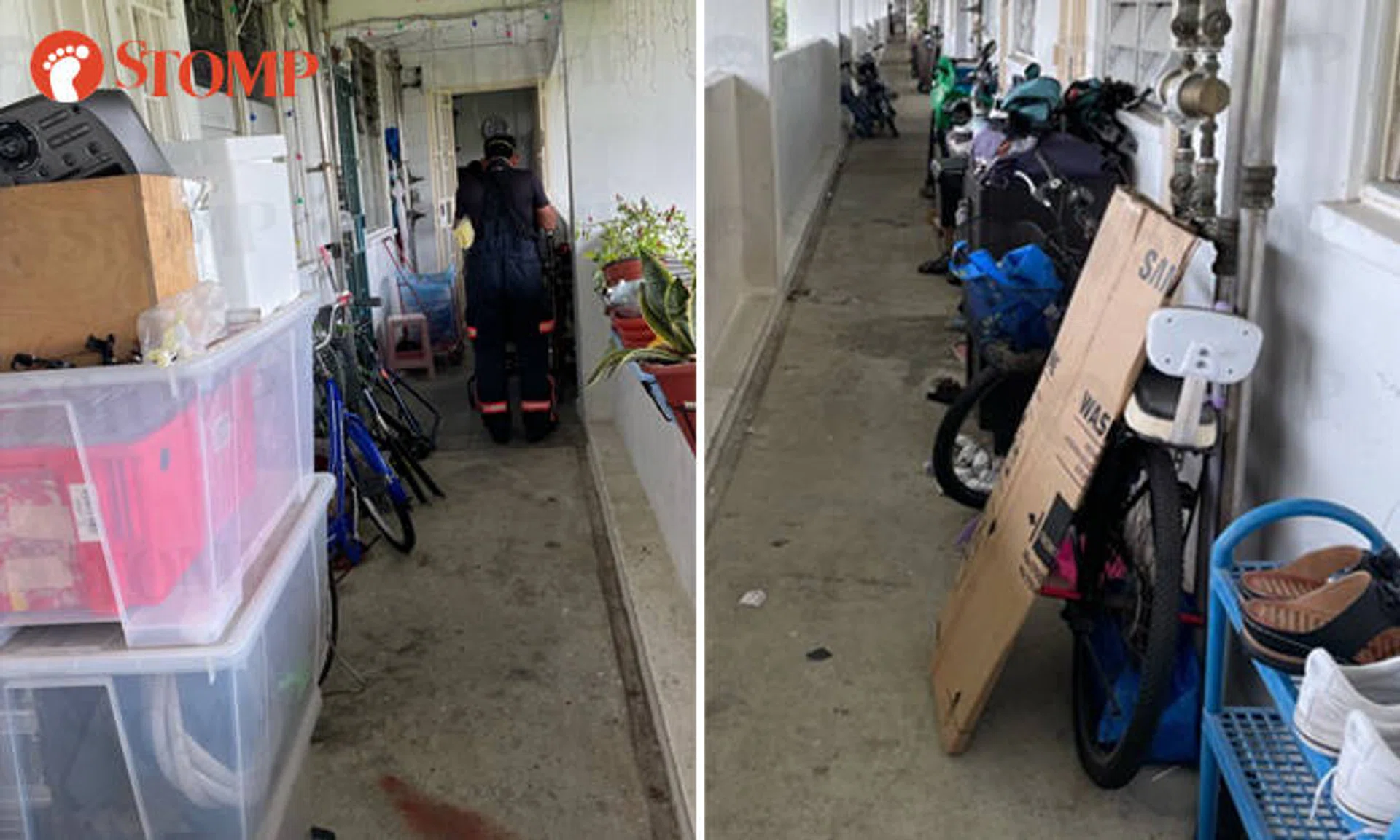 Clutter at Boon Lay HDB corridor obstructs paramedics responding to ...
