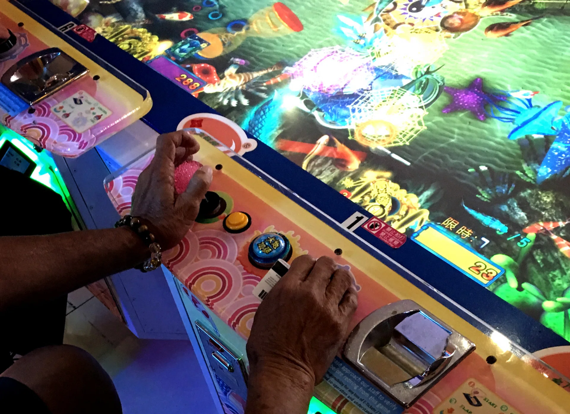 Seniors hooked on fish arcade game | The New Paper