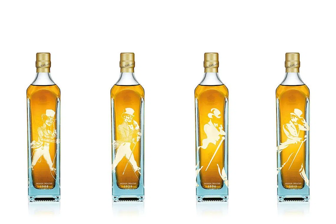 What did Johnnie Walker's "Striding Man" look like in the past? - The ...