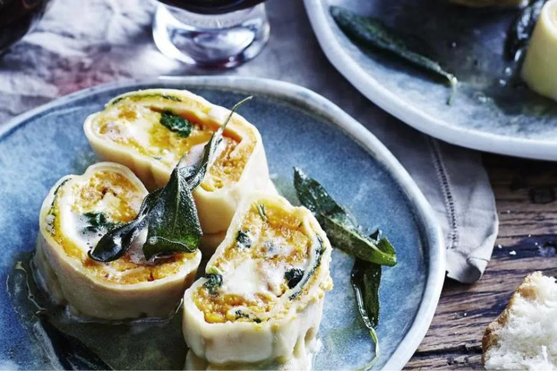 Love Pasta? Try This Unique Pumpkin Rotolo With Sage Butter Sauce | The ...