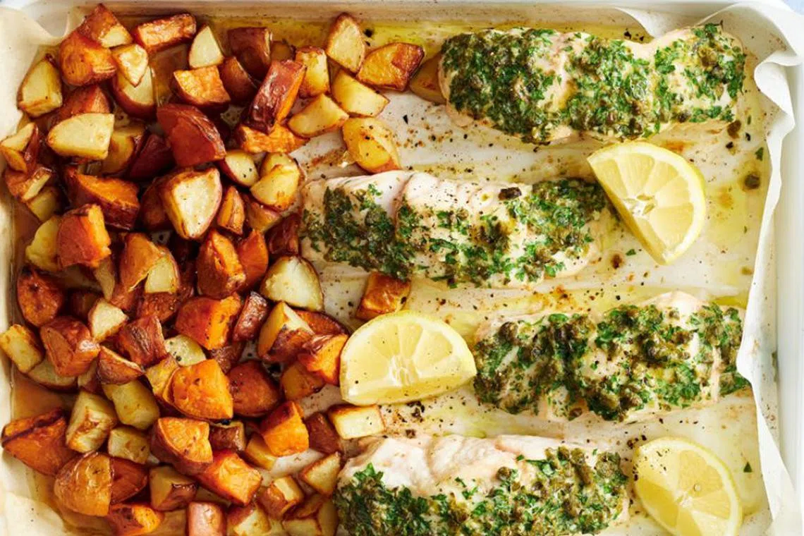 Garlic Butter Fish & Crispy Potatoes | The Singapore Women's Weekly